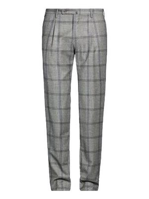 Incotex Virgin Wool Glen Plaid Flannel Trousers - Grey