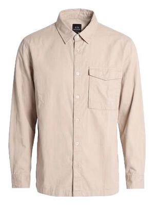 Armani Exchange Man Shirt Dark Green Size Xl Cotton Beige