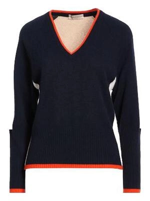 PUROTATTO Midnight Cashmere V-neck Sweater - Blue