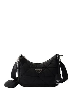 Prada Quilted Re-nylon Shoulder Bag - Black