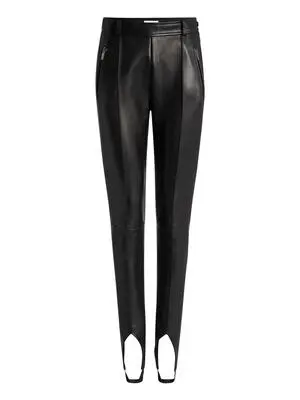 Balmain Stirrup Lambskin Trousers - Black