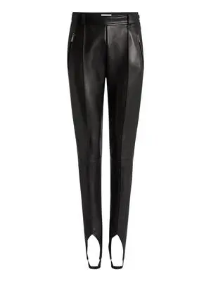 Balmain Stirrup Lambskin Trousers - Black