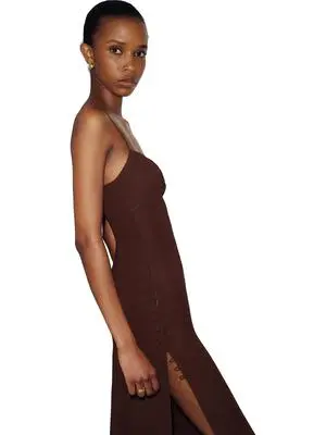 REFORMATION Floraison Midi Dress - Brown