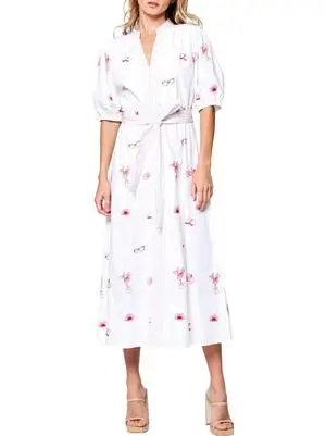 CIEBON Shirly Embroidered Cotton Shirtdress - Cream