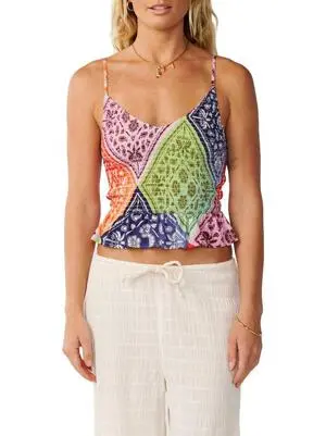 Rip Curl Bossa Nova Smocked Crop Camisole - Multicolor