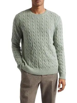 Valentino Garavani Vlogo Signature Cabled Virgin Wool Crewneck Sweater - Stone