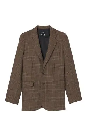 A.p.c. Annie Plaid Wool Blazer - Brown