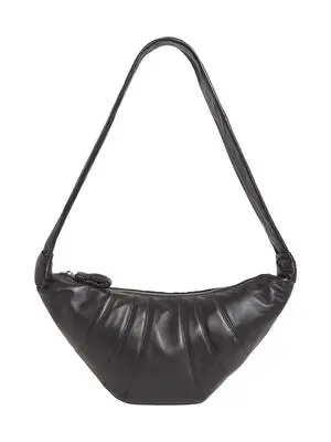 LEMAIRE Medium Grained Leather Croissant Shoulder Bag - Brown