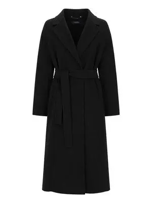 Max Mara Draped Wool Midi Coat - Black