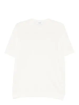 LARDINI Cotton Crew Neck T-shirt With Ribbed Cuffs And Hem - Bianco