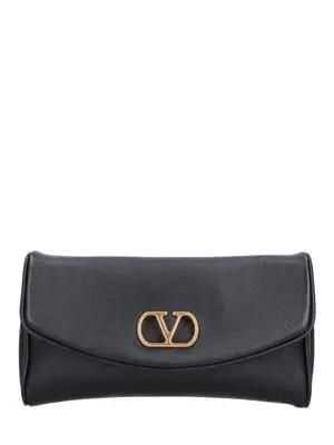 Valentino Garavani Lamb Leather Shoulder Bag - Black