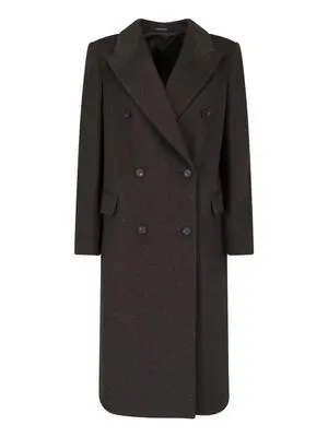 Tagliatore Double-breasted Wool Coat - Brown