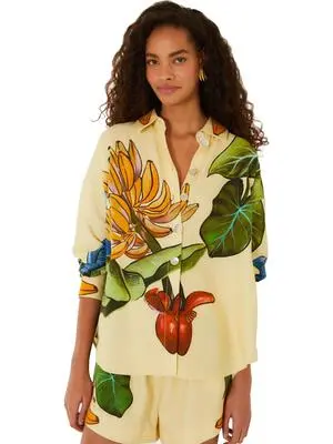 FARM RIO FARM RIO Long-Sleeve Linen-Viscose Printed Shirt