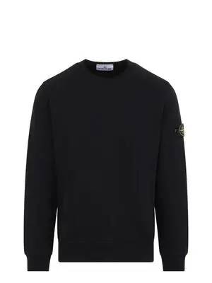 Stone Island Cotton Crewneck Sweatshirt With Logo Detail - Black