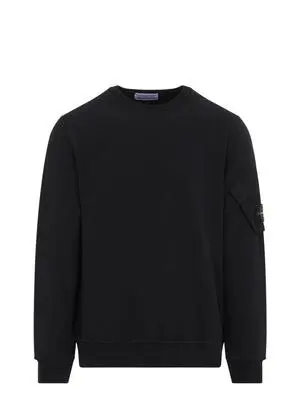 Stone Island STONE ISLAND Cotton Crewneck Sweatshirt With Logo Detail Black