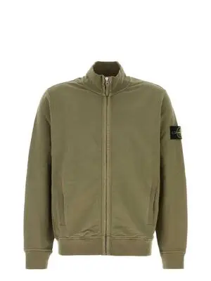 Stone Island Cotton Crewneck Sweatshirt With Logo Detail - Green