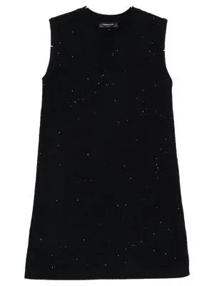 Fabiana Filippi Sleeveless Mini Dress With Sequins - Blue
