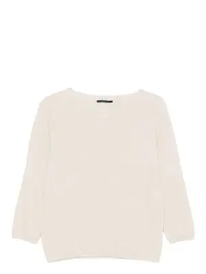 Fabiana Filippi Wool Blend Crewneck Sweater - Beige