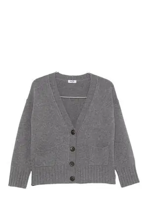 BASE Wool V-neck Cardigan - Grey