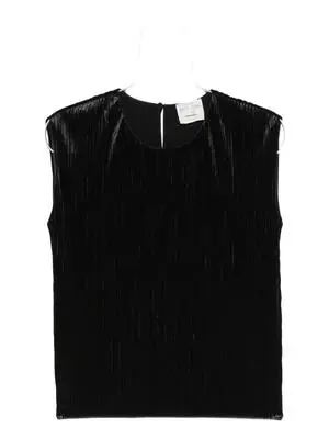 FORTE_FORTE Pleated Sleeveless Top - Black