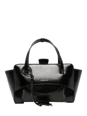 HIDESINS Flap Small Leather Tote - Black