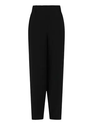 FERRAGAMO Cuffed Wide-leg Trousers - Black