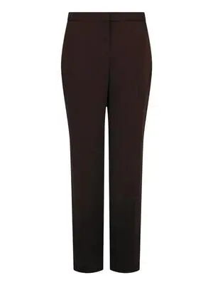 Alexander McQueen Satin Straight Leg Pants - Brown
