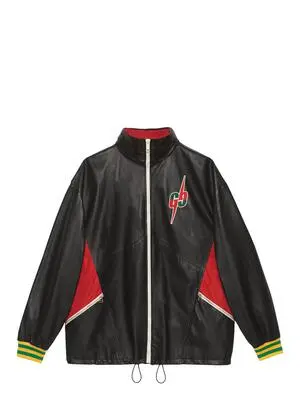 Gucci Leather Bomber Jacket - Multicolor