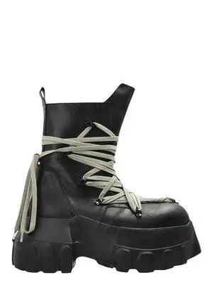 Rick Owens Megalace Mega Tractor Boots - Black