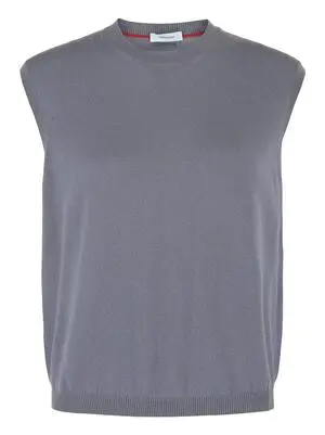 FERRAGAMO Ribbed Cashmere Knit Vest - Grey