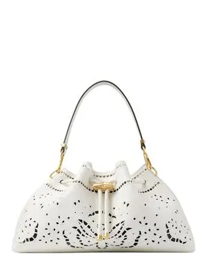 JIMMY CHOO Cinch Medium Shoulder Bag With Sangallo Embroidery - Neutral