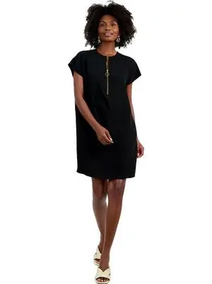 Trina Turk Georgette Mini Dress With Exposed Zip Detail - Black
