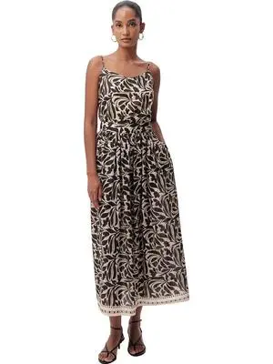 EXQUISE Chantal High Waist Zippered Midi Skirt - Multi Color