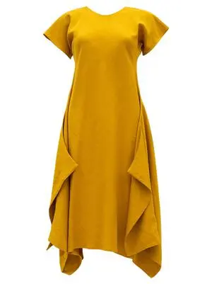 BIANCA POPP Asymmetrical Rayon Dress - Yellow