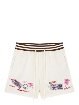 ACID CAT Sport Shorts With Graphic Print - White