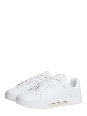 TOMMY HILFIGER Women's Metallic Accent Leather Sneaker -