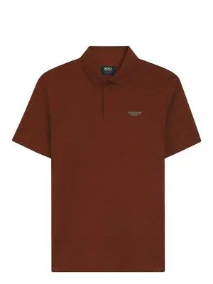 BOSS X Aston Martin Polo Shirt In Mercerized Cotton Jacquard - Brown