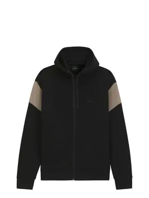 BOSS Regular-fit Zip-up Sweatshirt In Spacer Piqu - Black