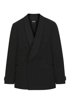 BOSS Slim-fit Blazer Crafted From Italian Virgin Wool - Black