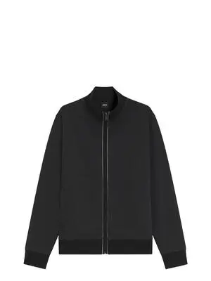 BOSS Cotton Sweatshirt With Zipper Neck - Black