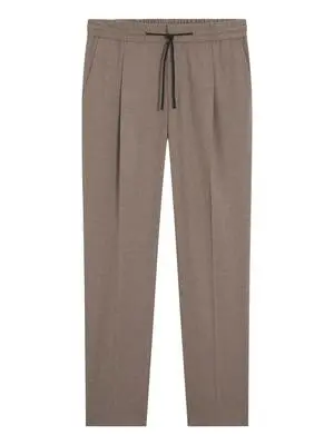 Hugo Melange Stretch Flannel Slim-fit Trousers - Brown