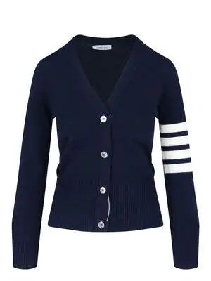Thom Browne 4-bar Detail Cashmere Cardigan - Blue