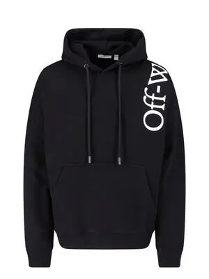 Off-White Logo "vertical Bookish" Hoodie - Black