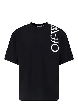 Off-White T-shirt Logo "vertical Bookish - Black