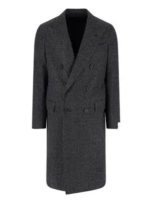 Caruso Double-breasted Cashmere Coat - Gray