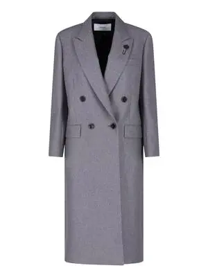 LARDINI Double-breasted Cashmere Coat - Gray