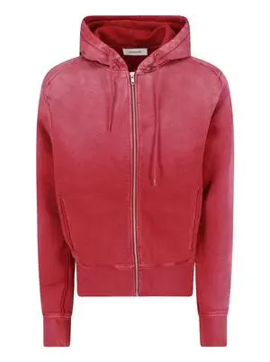 ENTIRE STUDIOS Miu Miu Cotton Zip Sweatshirt With High Collar And Logo - Red