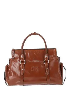 Miu Miu Shiny Leather Handbag - Brown