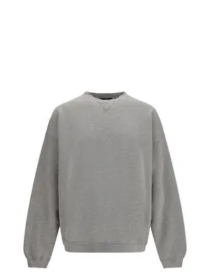 GOLDEN GOOSE Oversized Crewneck Sweater With Teddy Lettering - Grey