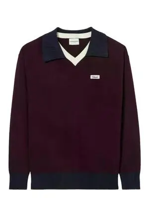 Claudie Pierlot Logo Patch V-neck Sweater - Red